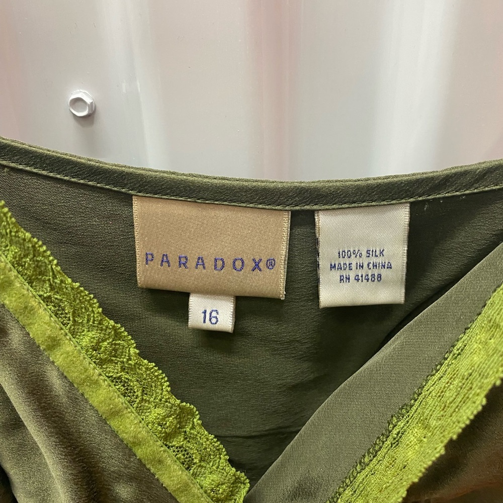 Olive Green Paradox Silk Slip Dress - Gem